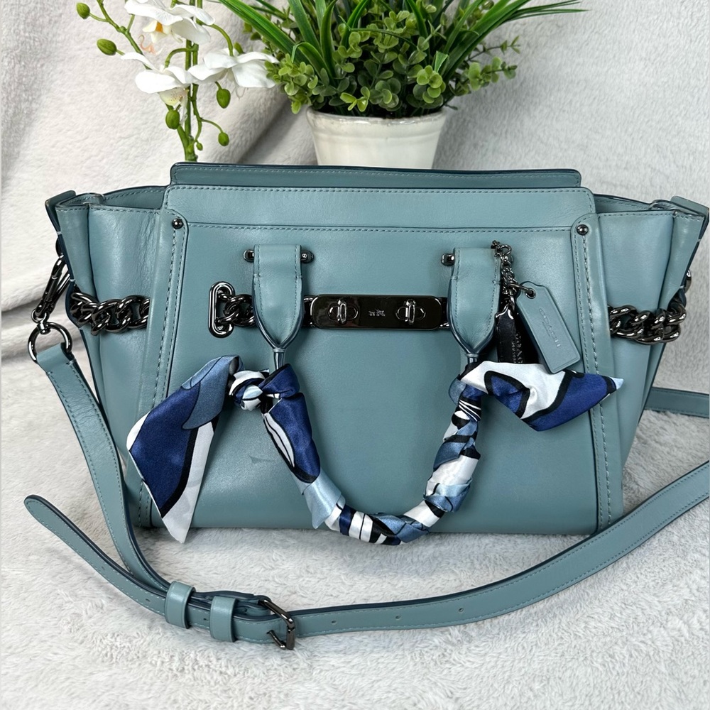 Coach Swagger 2-Way Tote Gunmetal Hardware - Gem